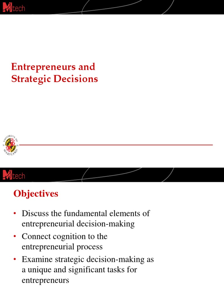 Entrepreneur Strategic Decision Making | PDF | Decision Making ...