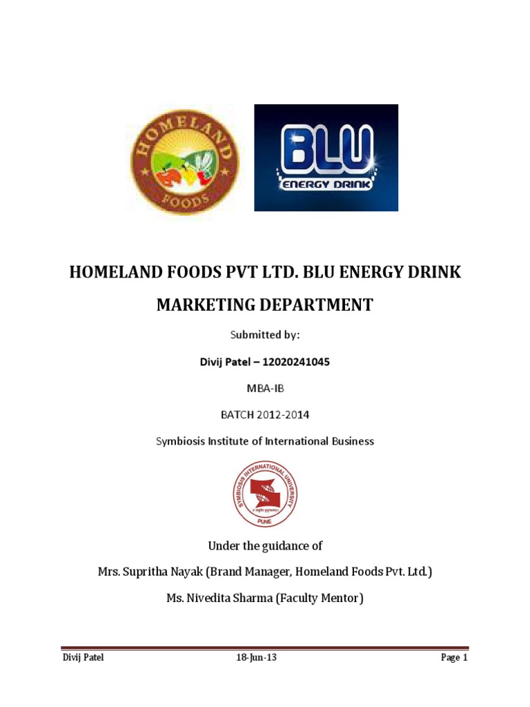 Divij Patel Internship Report 12020241045 | PDF | Drink | Retail