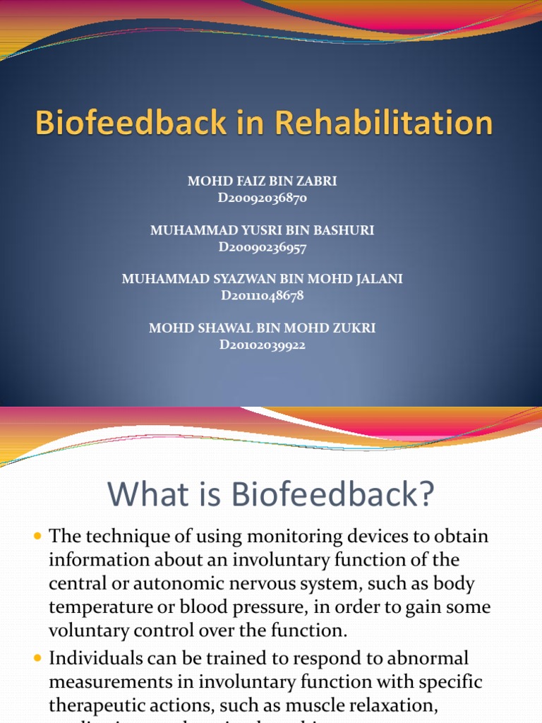 Biofeedback in Rehabilitation | PDF | Electromyography | Physiology