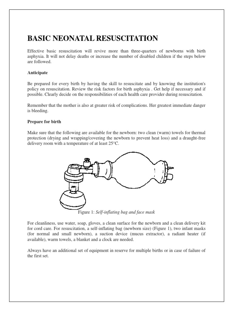 Basic Newborn Resuscitation | PDF | Cardiopulmonary Resuscitation ...