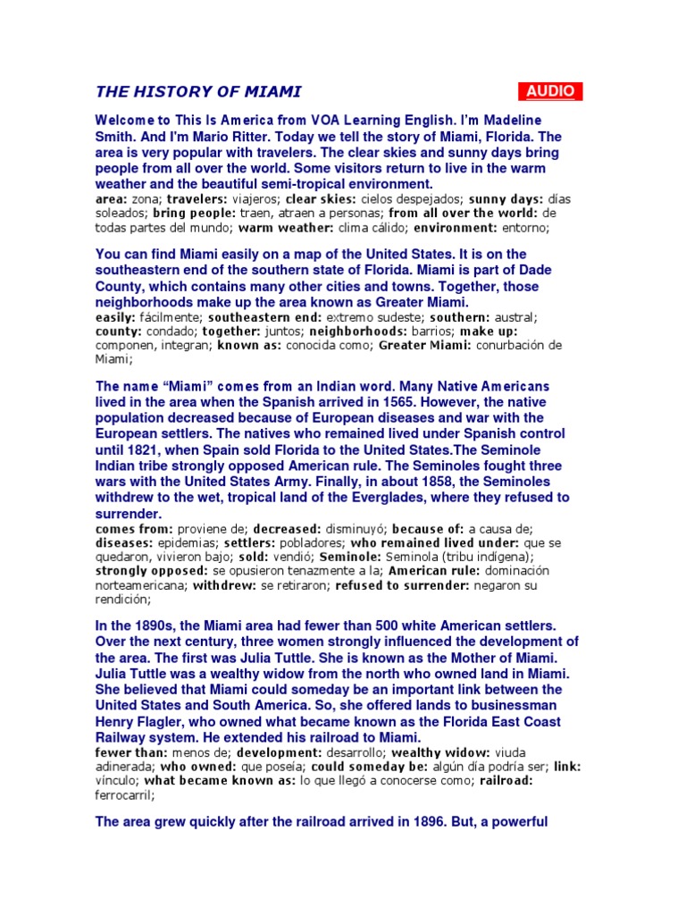 The History of Miami | PDF | Cuban Americans | Miami