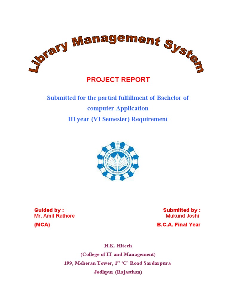 LMS Project Report | PDF | Computing | Software