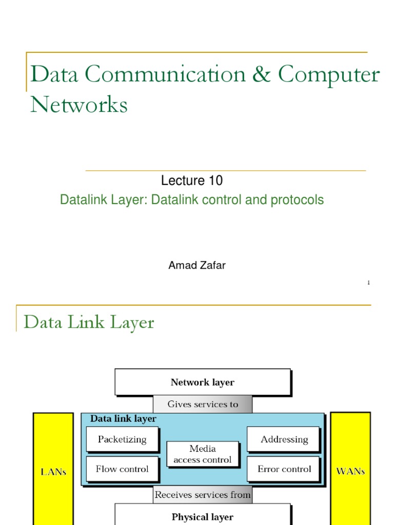 Data Communication & Computer Networks: Datalink Layer: Datalink Control and Protocols | PDF ...