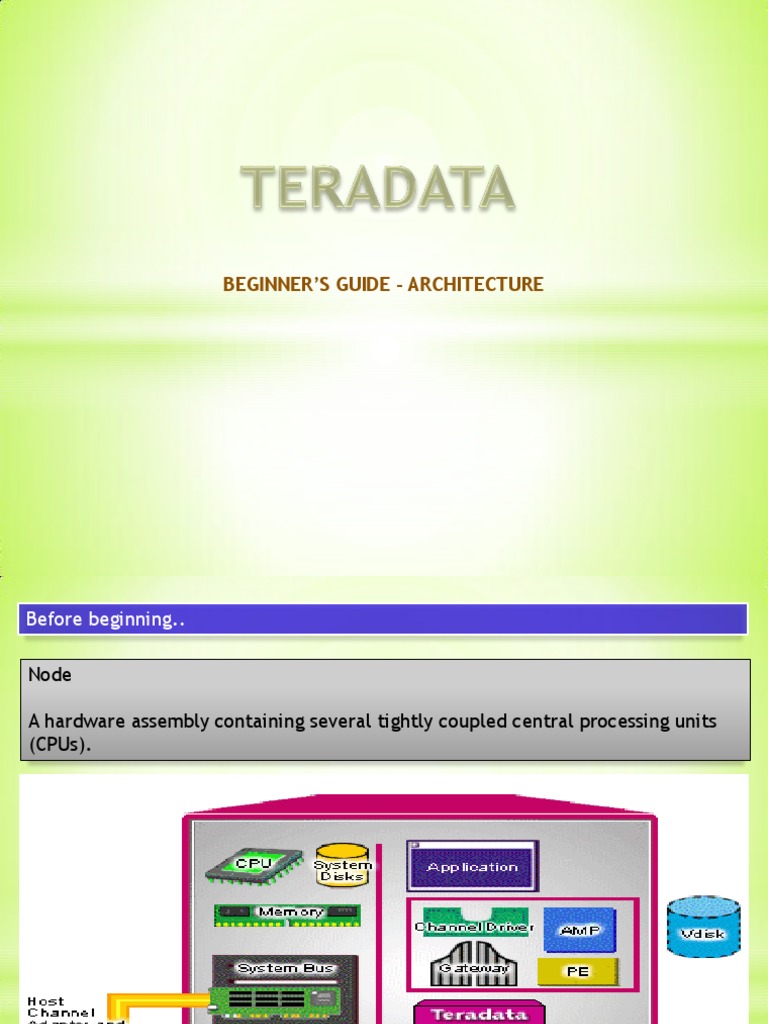Teradata Beginner's Guide - Architecture | PDF | Parallel Computing | Databases
