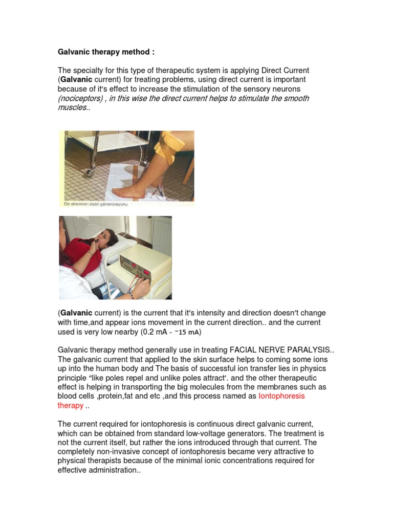 Galvanic Therapy Method | PDF | Stimulus (Physiology) | Nervous System