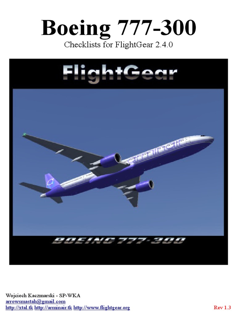 777 300 Flightgear Checklists | Aeronautics | Boeing