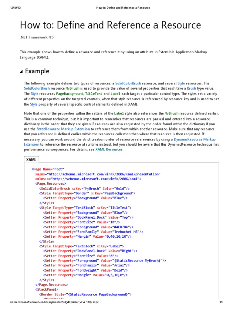 How To - Define and Reference A Resource | Download Free PDF ...
