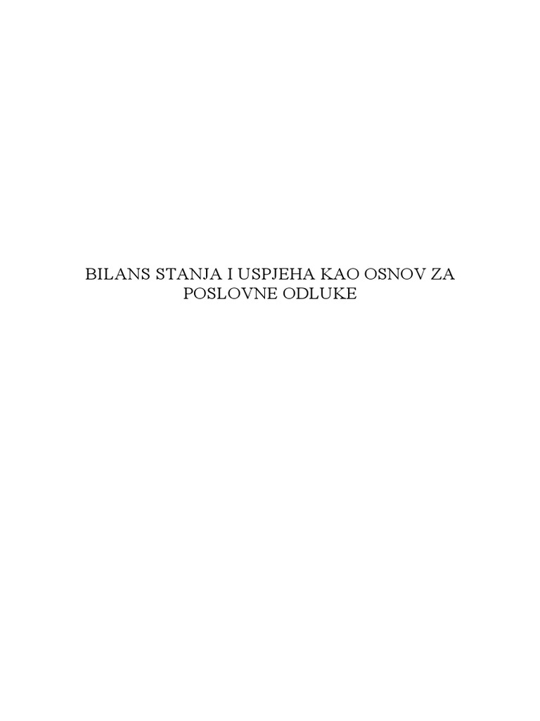 Bilans Stanja | PDF