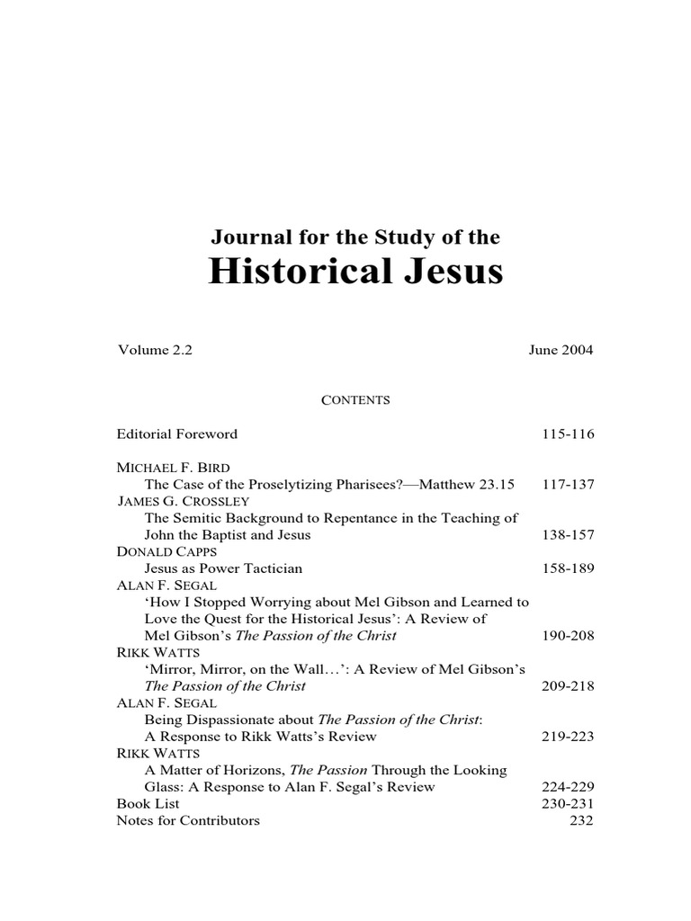 2004 - Alan F. Segal vs. Rikk Watts - Journal For The Study of The ...