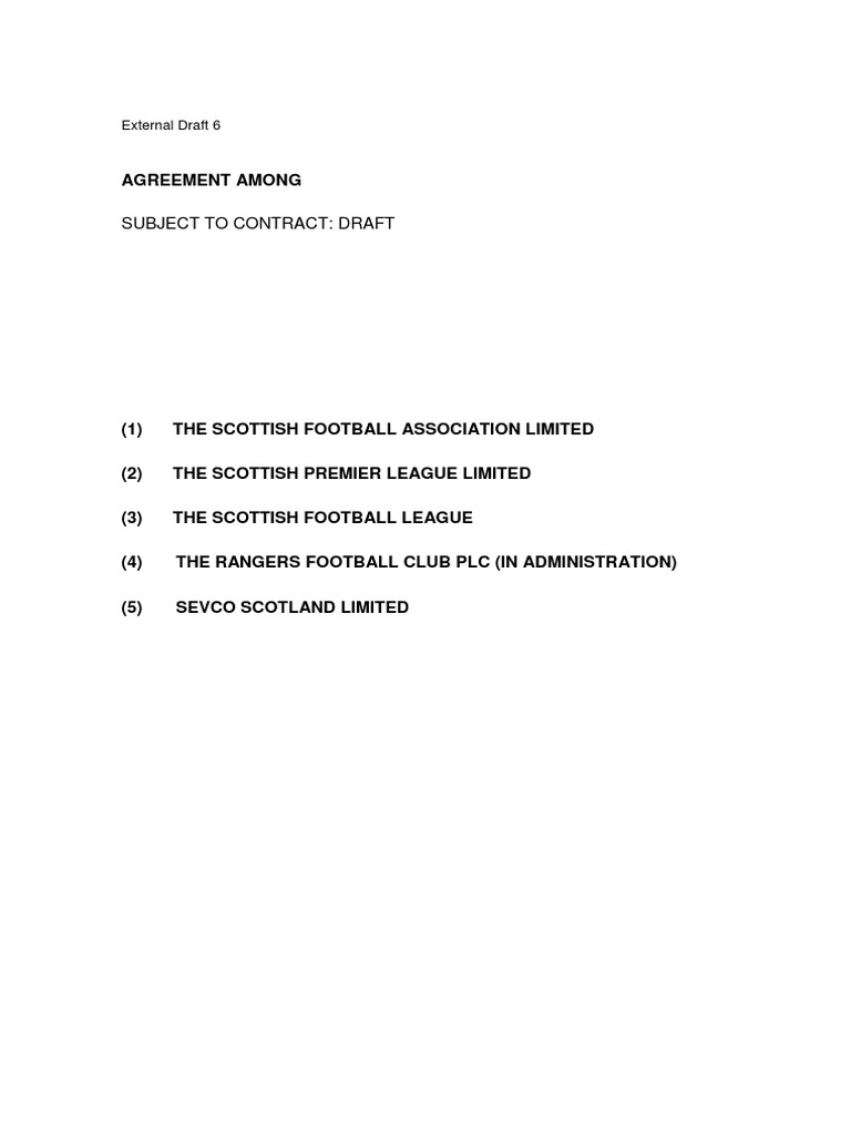 Sevco Scotland Limited Agreement Summary | PDF | Law