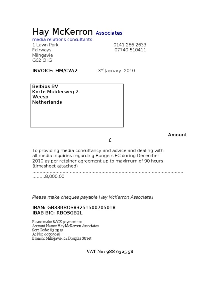 Hay McKerron Invoice 2 PDF | PDF