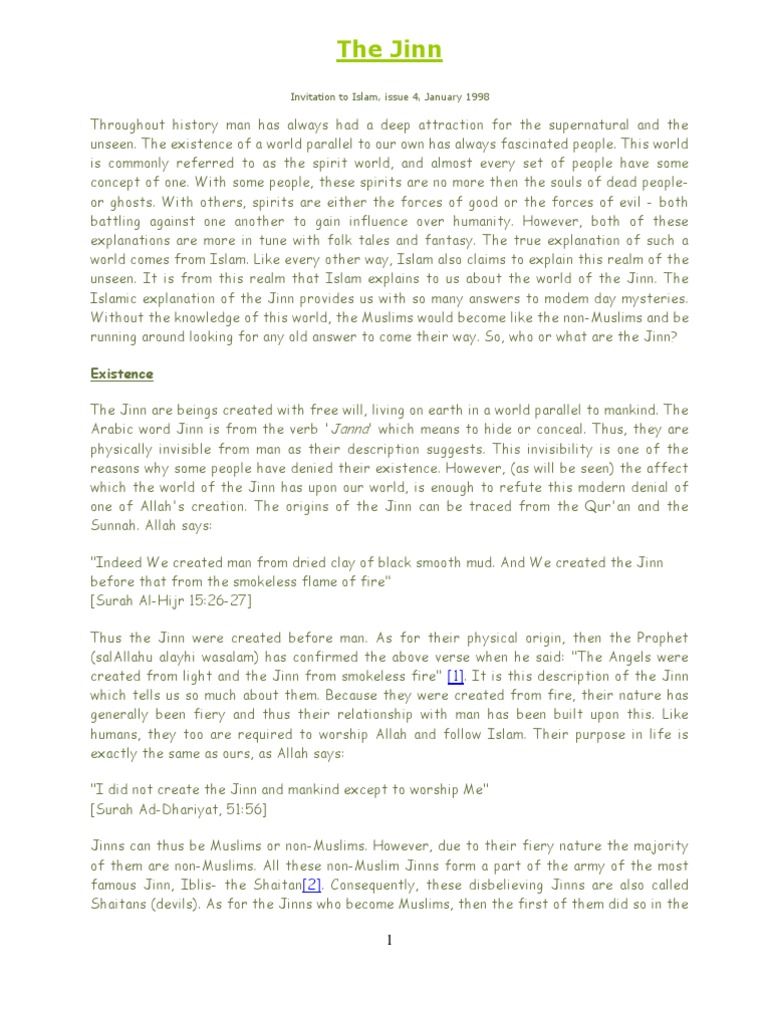 Story About Jinn | PDF | Jinn | Religion And Belief