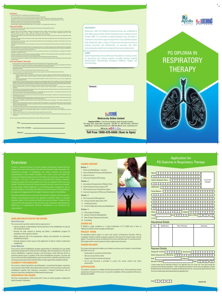 PG Diploma Respiratory Therapy | PDF | Physical Therapy | Health ...