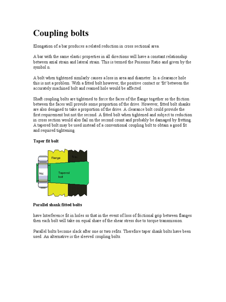 Propeller Shaft-Coupling Bolts | PDF | Screw | Deformation (Mechanics)