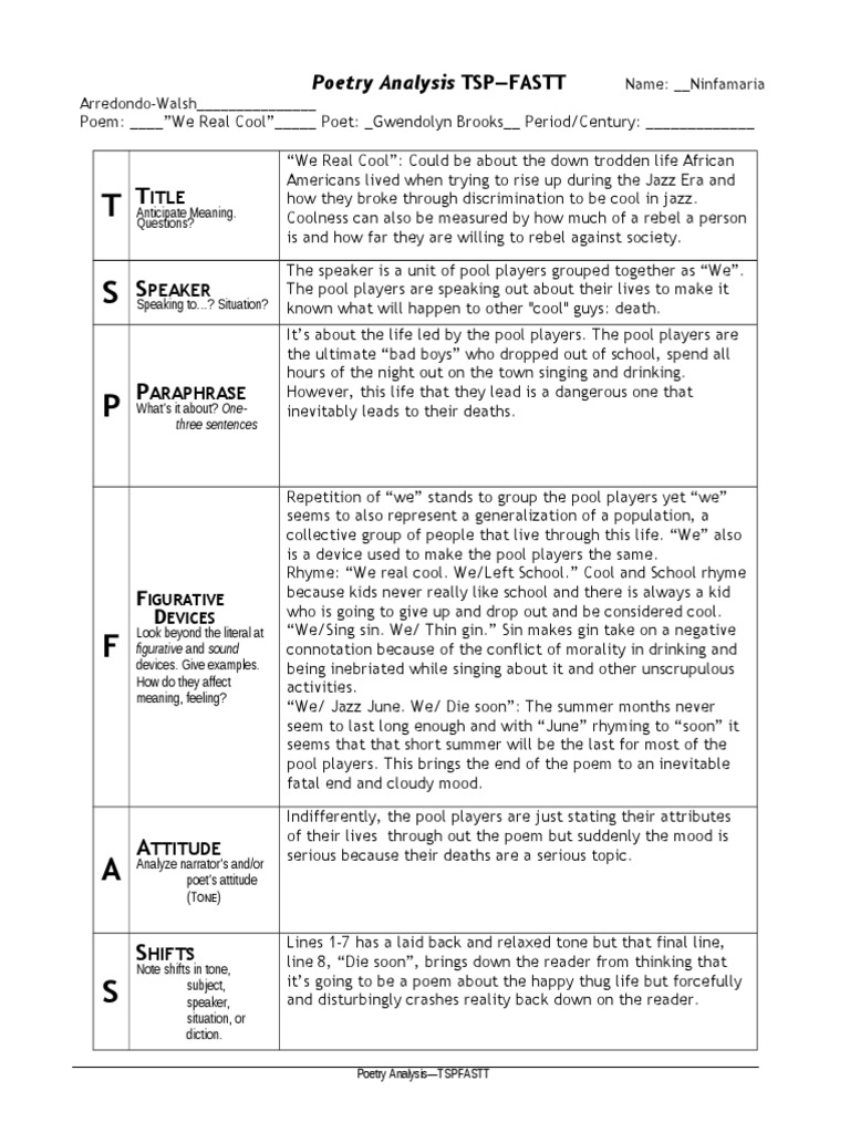 WeRealCool Tspfastt | PDF | Poetry | Poetics