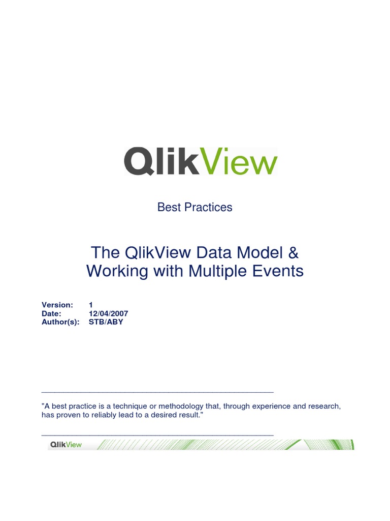The QlikView Data Model Best Practices | PDF | Conceptual Model | Data ...