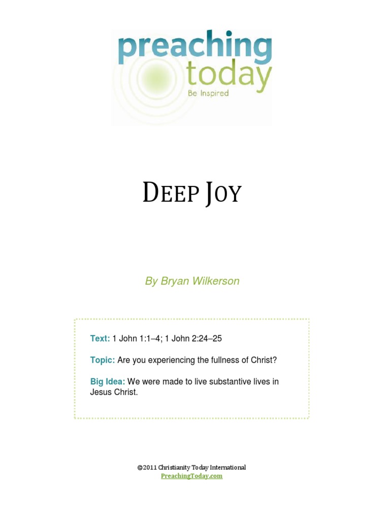 Deep Joy | PDF | John The Apostle | First Epistle Of John