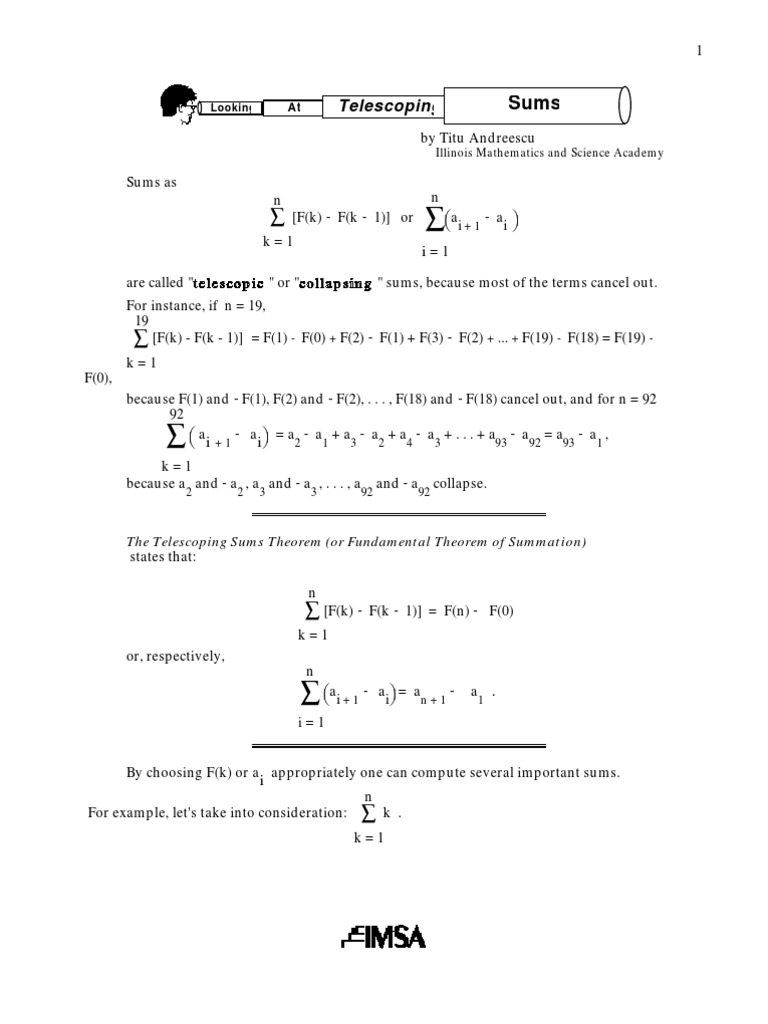 Telescoping Sums | Summation | Trigonometric Functions