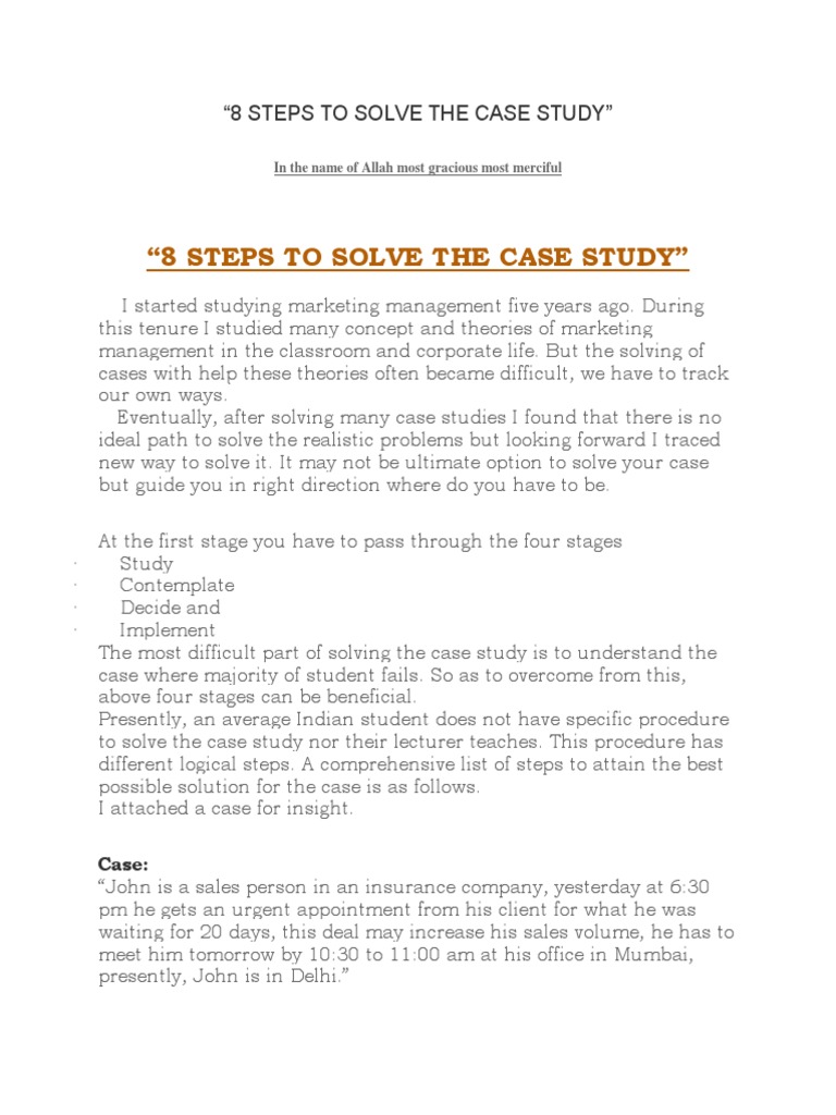 Case Study Solving Techniques | PDF | Swot Analysis | Learning
