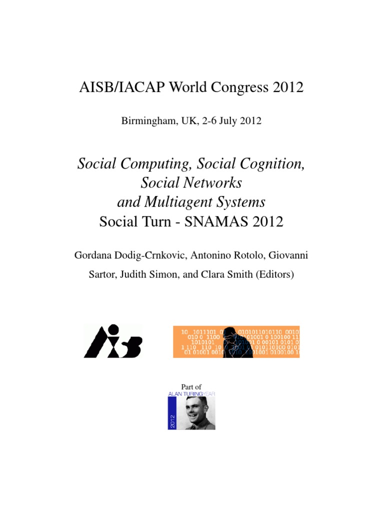Social Computing Social Cognition Social Networks AISB2012 | PDF ...