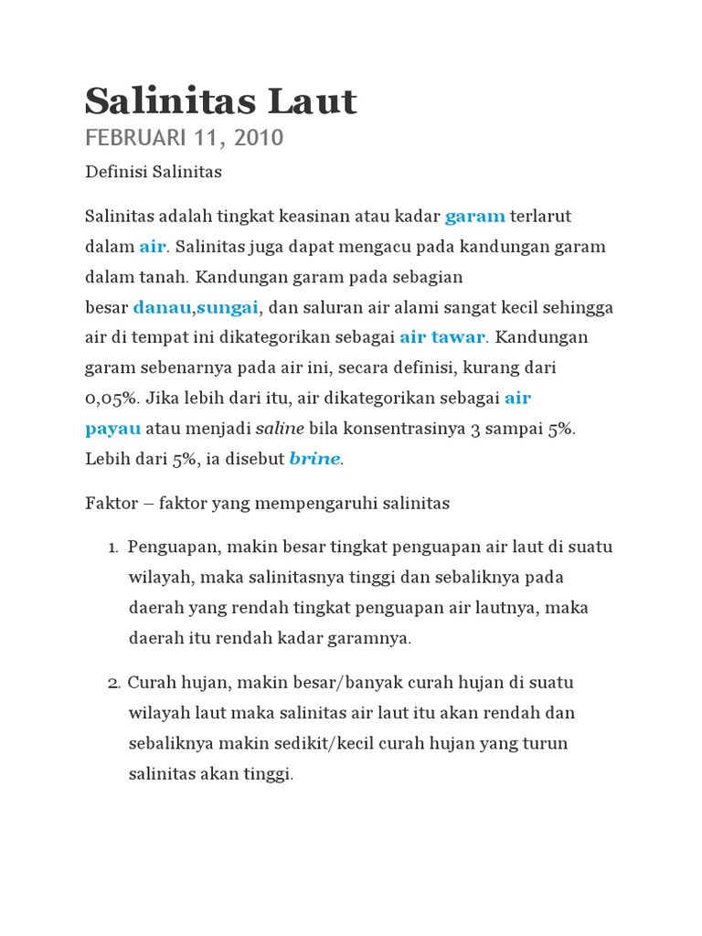 Salinitas | PDF
