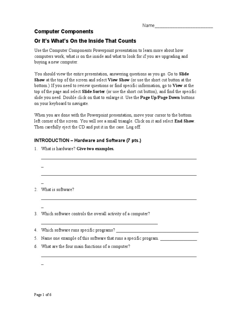 Computer Components | Download Free PDF | Input/Output | Random Access Memory