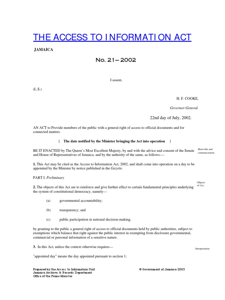 Access To Information Act | PDF | Discovery (Law) | Government Information
