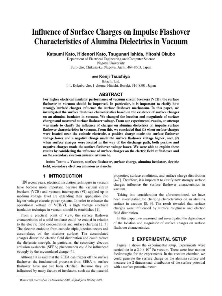 Influence of Surface Charges On Impulse Flashover Characteristics of ...
