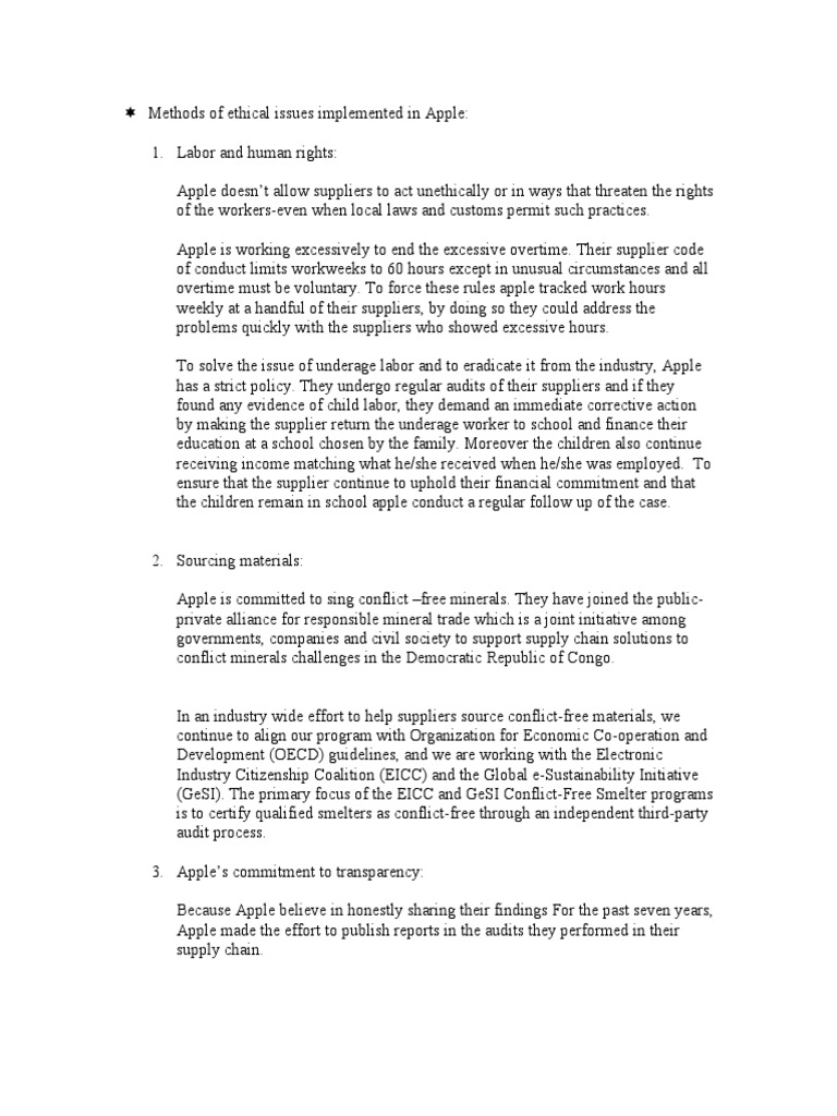 Apple's Ethical Policy | PDF
