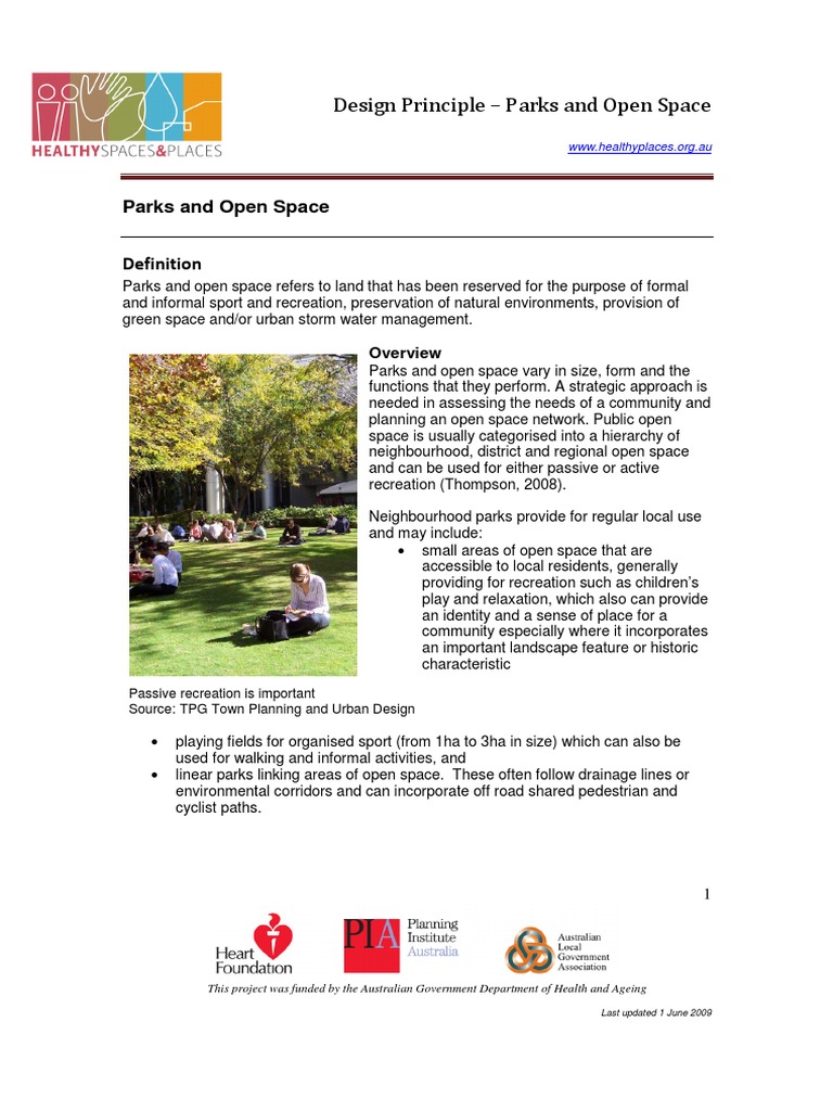 Design Principles Parks and Open Space | PDF | Parks | Landscape