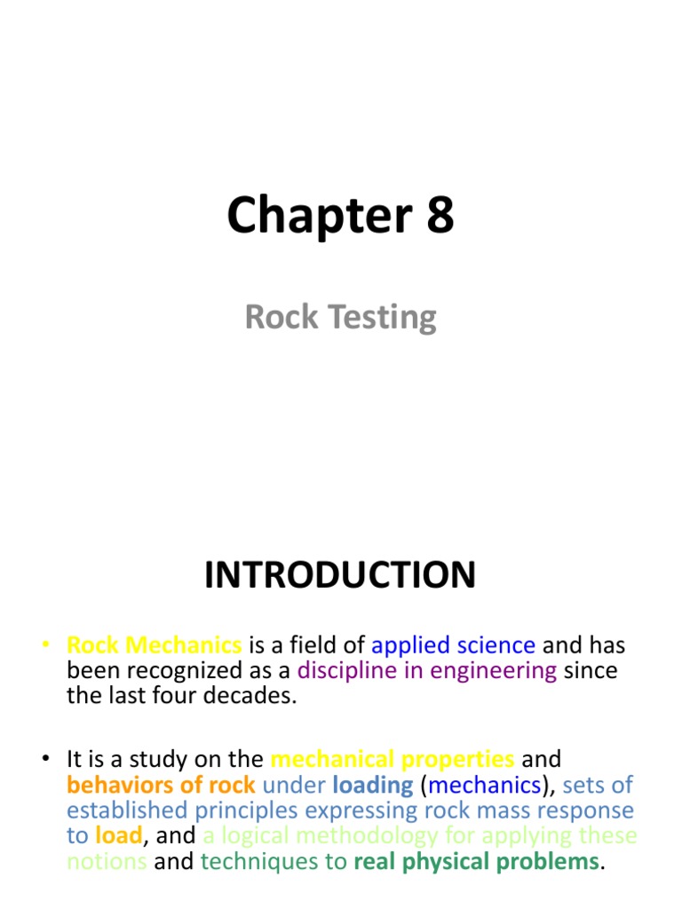 Rock Testing Methods and Applications | PDF | Strength Of Materials ...