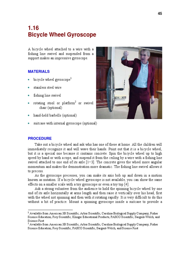1.16 Bicycle Wheel Gyroscope | PDF | Gyroscope | Rotation