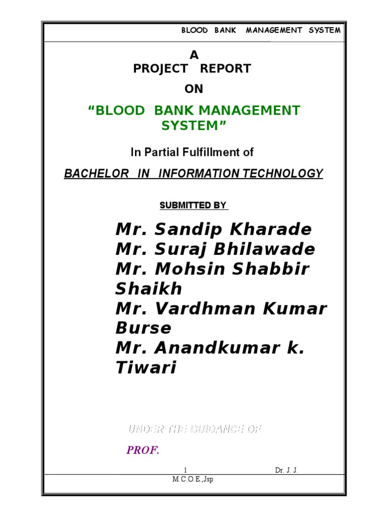 Blood Bank | PDF | Blood Donation | Areas Of Computer Science