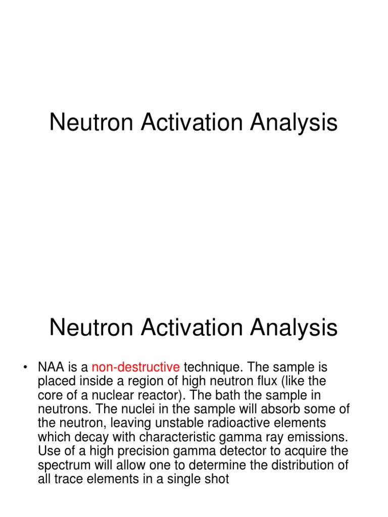 Neutron Activation Analysis | PDF | Gamma Ray | Radioactive Decay