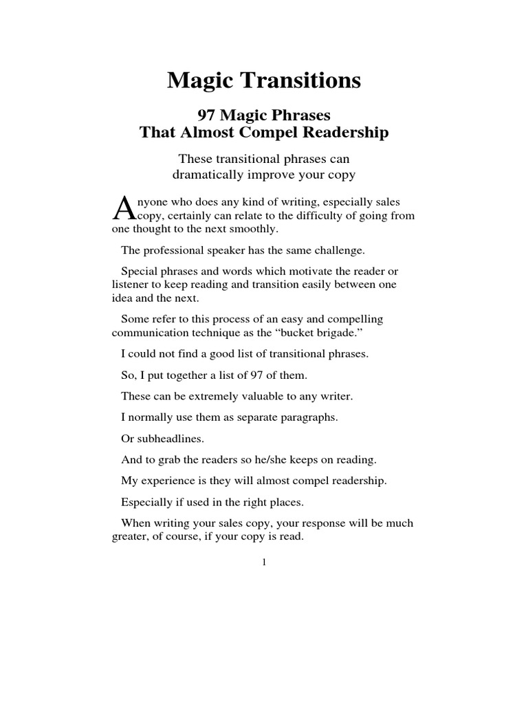 Ted Nicholas - Magic Transitions | PDF | Career & Growth | Lifestyle