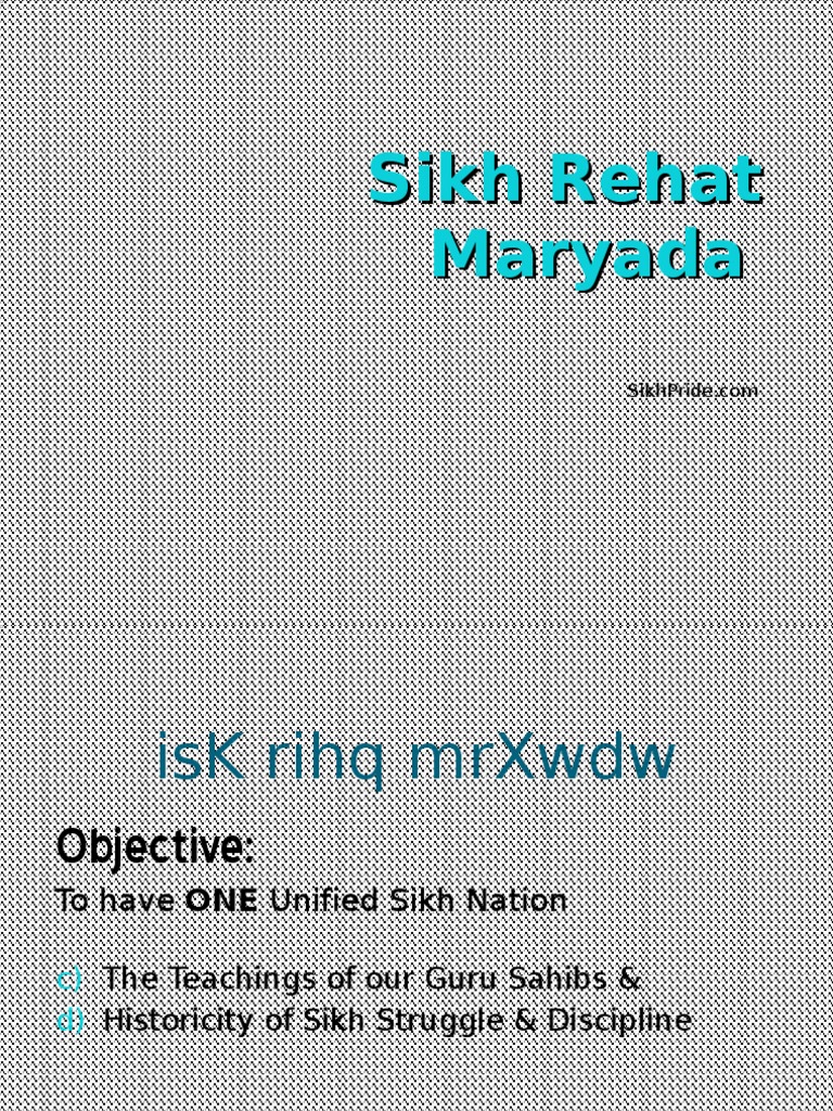 Sikh Rehat Maryada | Download Free PDF | Sikh | Punjab