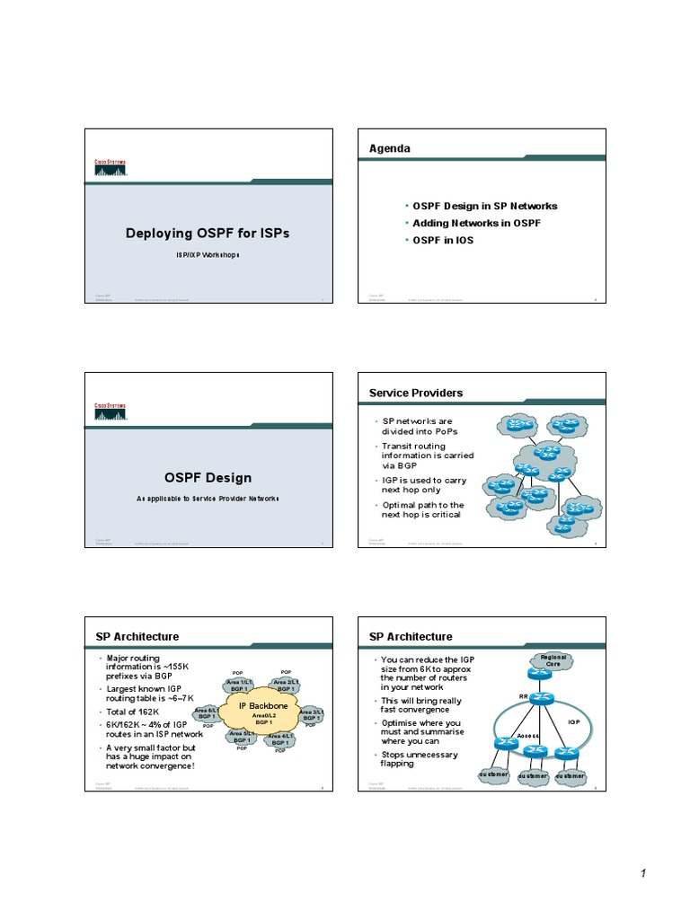 Deploying Ospf For Isps: Agenda | PDF | Router (Computing) | Routing