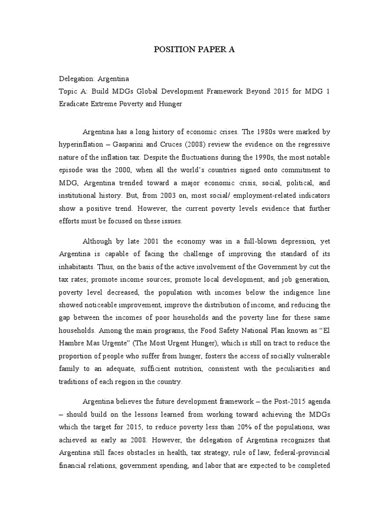 Argentina Position Paper 2 | PDF | Economic Development | Argentina