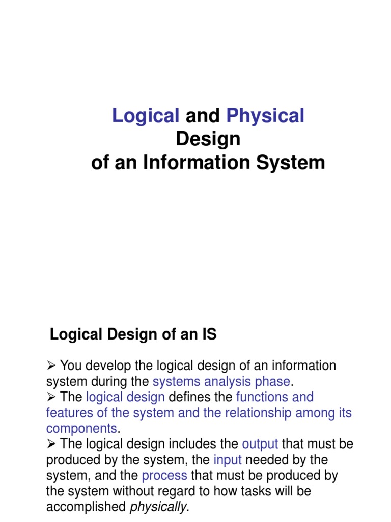 Logical and Physical Is Design | PDF | Computers