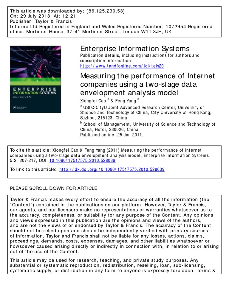 Enterprise Information Systems | PDF | Information System | Internet
