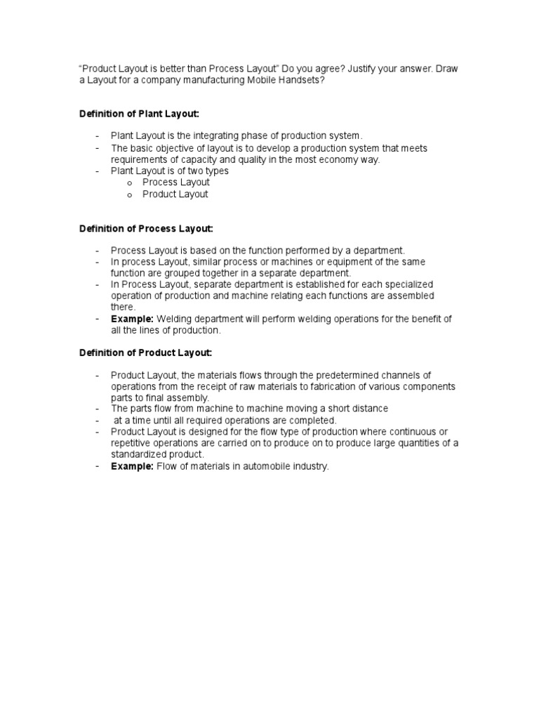 Product vs Process Layout in Manufacturing | PDF | Printed Circuit ...