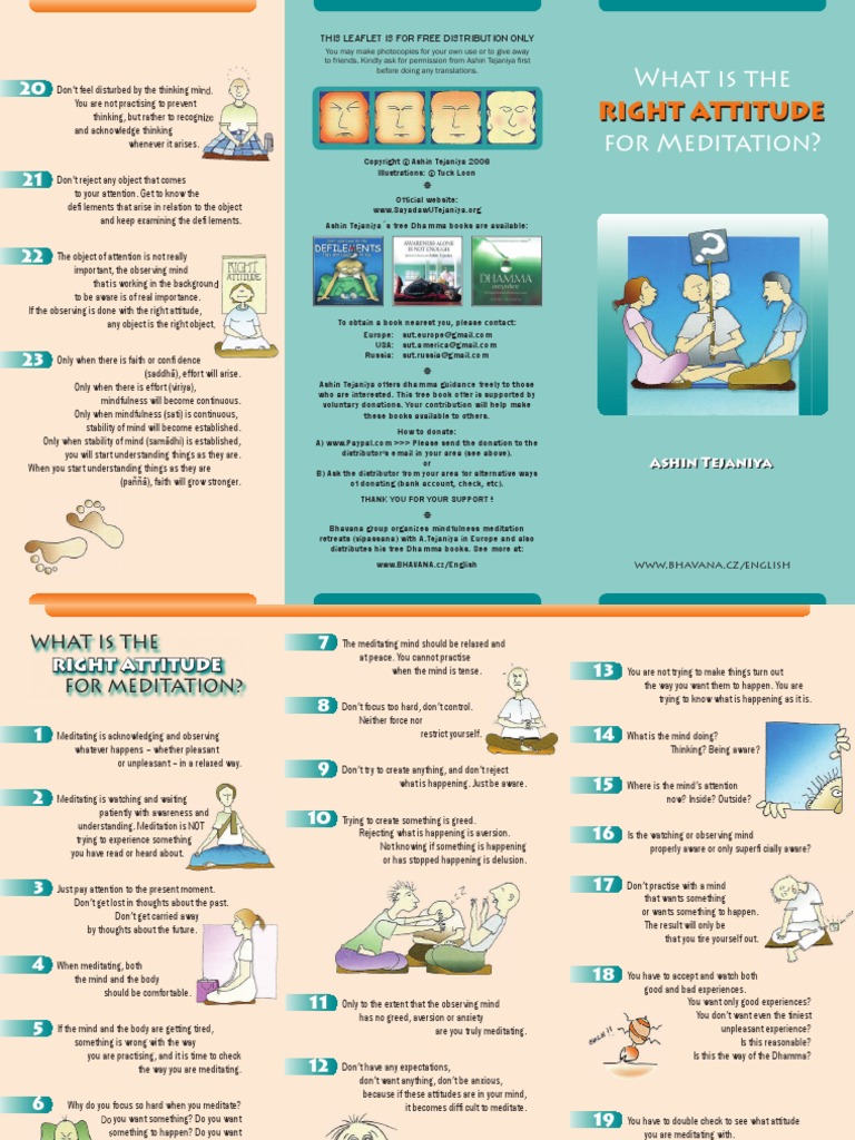 Right Attitude En-Leaflet Fin | PDF | Sati (Buddhism) | Meditation