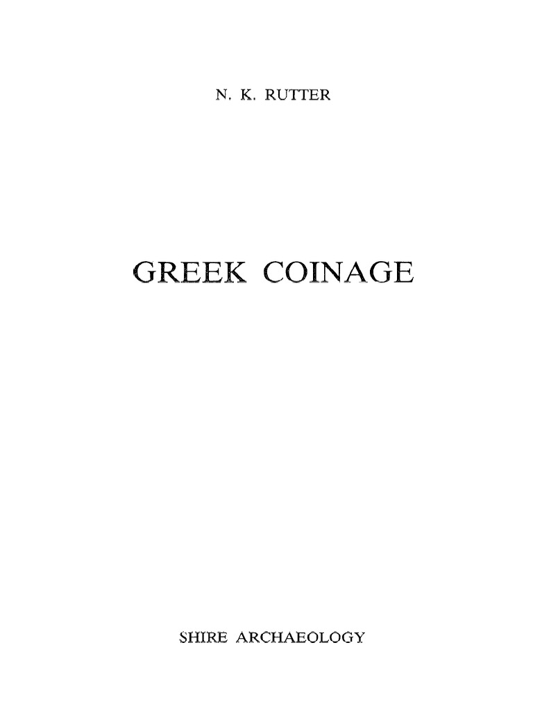 Greek Coinage / N.K. Rutter | PDF | Coins | Lydia