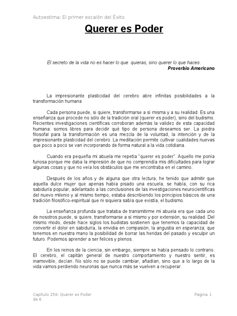 Querer es Poder: Transformación Personal | PDF | Relaciones personales ...