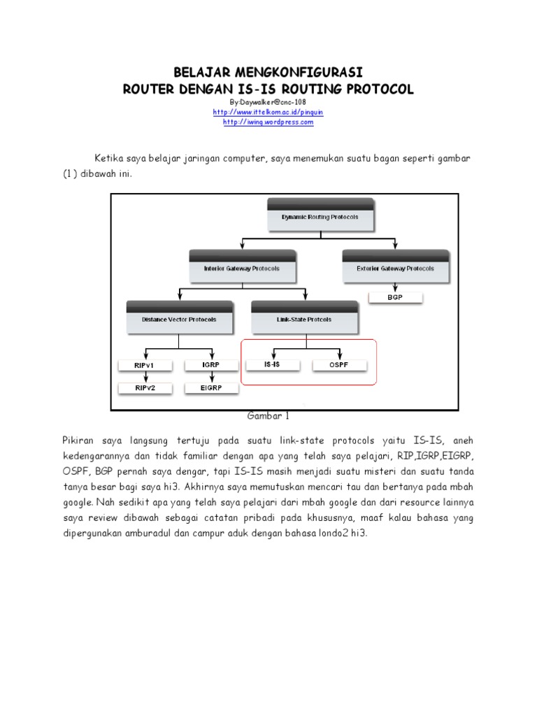 Belajar Mengkonfigurasi Router Dengan Isis Routing Protocol | PDF