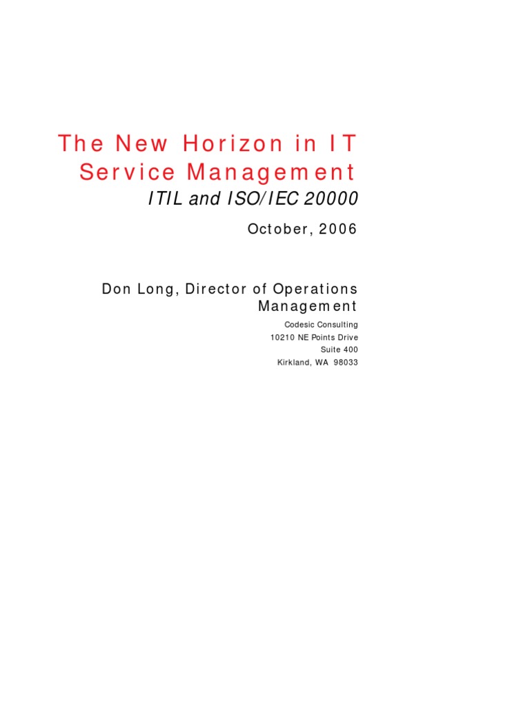 Iso - Iec 20000 | PDF | Itil | It Service Management