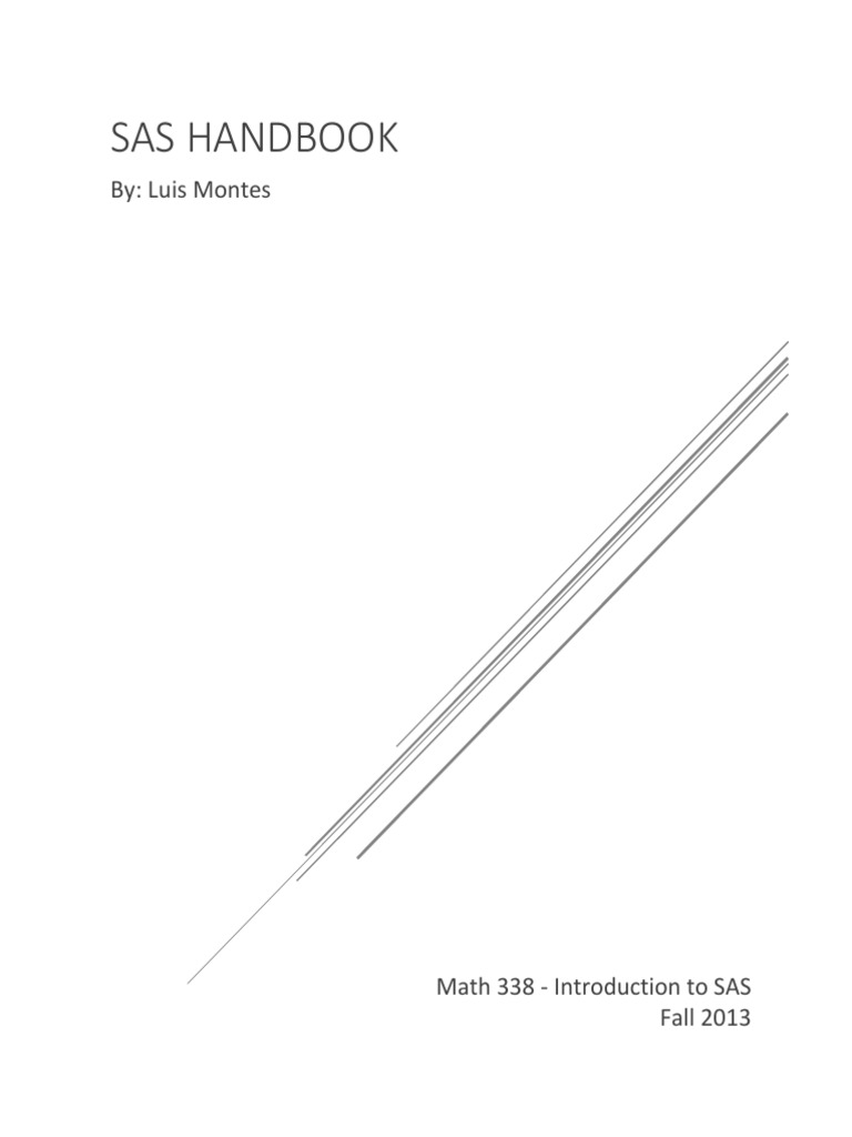 Sas Handbook: By: Luis Montes | PDF | Sas (Software) | Regression Analysis