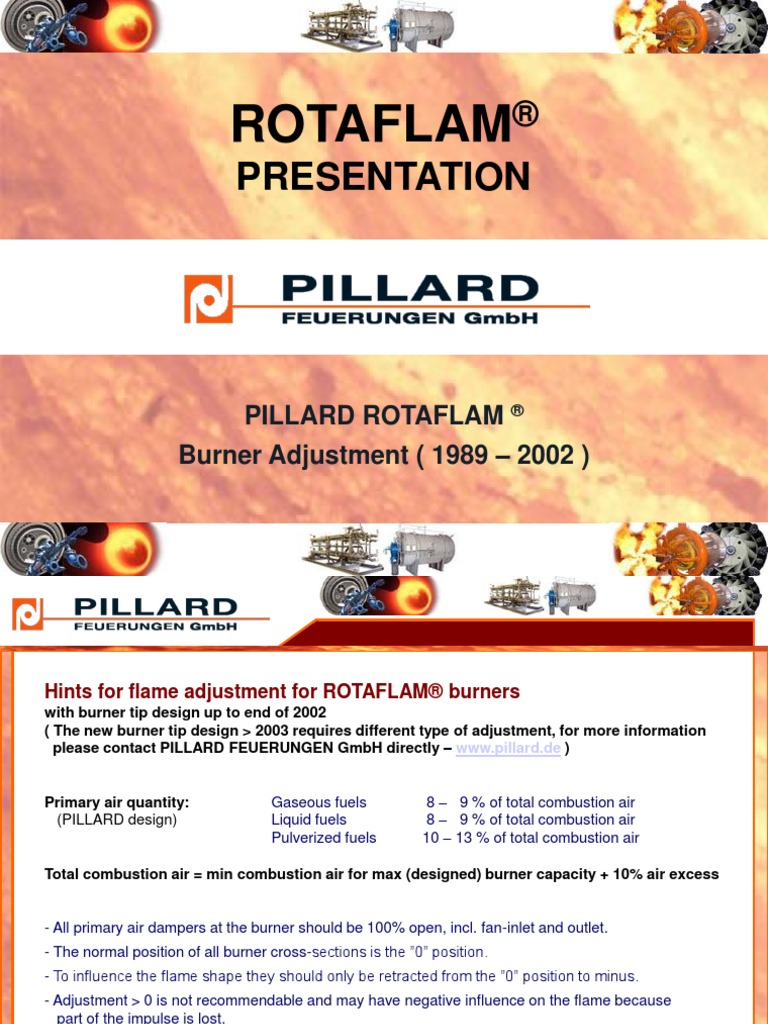 ROTAFLAM Burner Adjustment | PDF | Combustion | Mechanical Fan