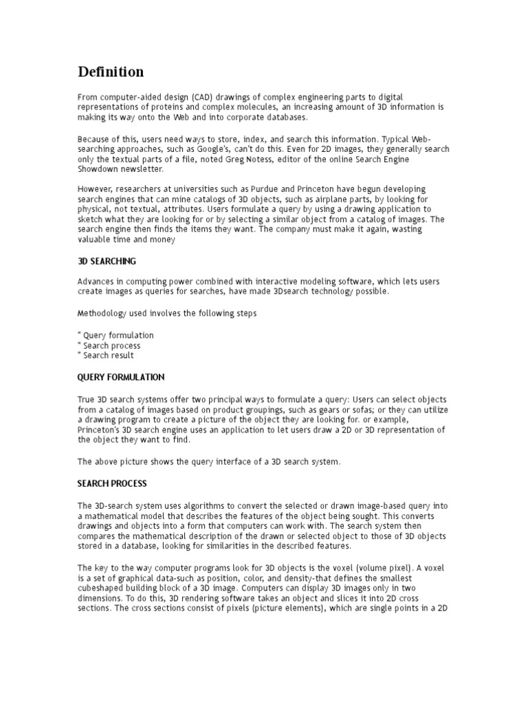 3D Searching | PDF | 3 D Computer Graphics | 2 D Computer Graphics