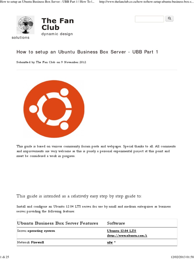 How To Setup An Ubuntu Business Box Server1 | PDF | Proxy Server ...